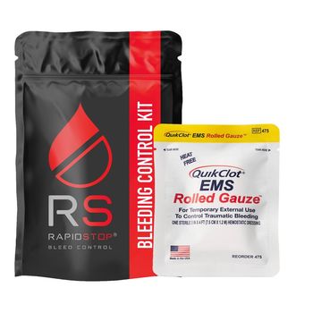 RAPIDSTOP Bleeding Control Kits - Small, Plastic Pouch - EMS Roll ...